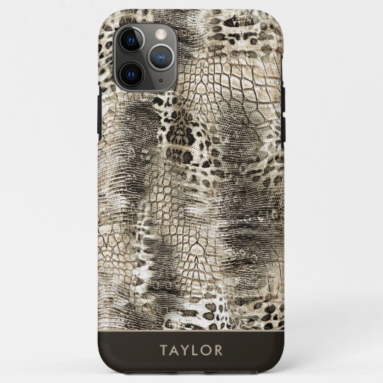 Neutral Brown Snakeskin Pattern with Name Case-Mate iPhone Case ...