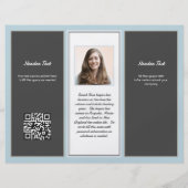Neutral Business Brochure Logo, QR Code Tri-Fold Flyer | Zazzle
