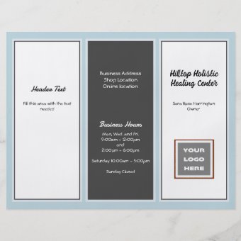 Neutral Business Brochure Logo, QR Code Tri-Fold Flyer | Zazzle