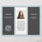 Neutral Business Brochure Logo, QR Code Tri-Fold Flyer | Zazzle