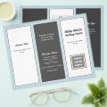 Neutral Business Brochure Logo, QR Code Tri-Fold Flyer | Zazzle