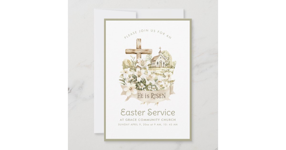 Neutral Church | Easter Service Invitation | Zazzle