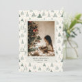 Neutral Colors Trees Minimalist Photo Holiday Card | Zazzle