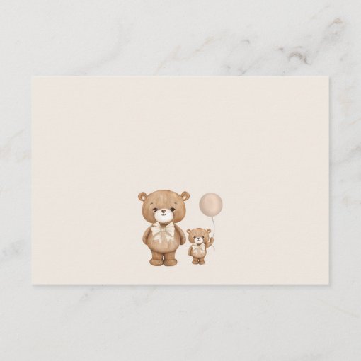 Neutral Earth Tone Brown Teddy Bear Diaper Raffle Enclosure Card | Zazzle