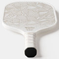 Neutral Geometric Tan White Triangle Custom Text Pickleball Paddle | Zazzle