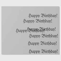 neutral happy birthday in old fashioned script wrapping paper | Zazzle
