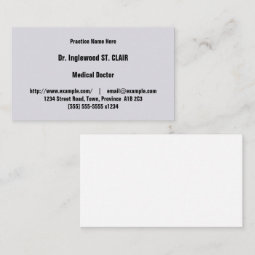 Neutral Medical Specialist Business Card | Zazzle