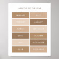 Neutral Months of the Year Classroom Poster | Zazzle