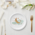 Neutral Moon and Stars Party Paper Plate | Zazzle