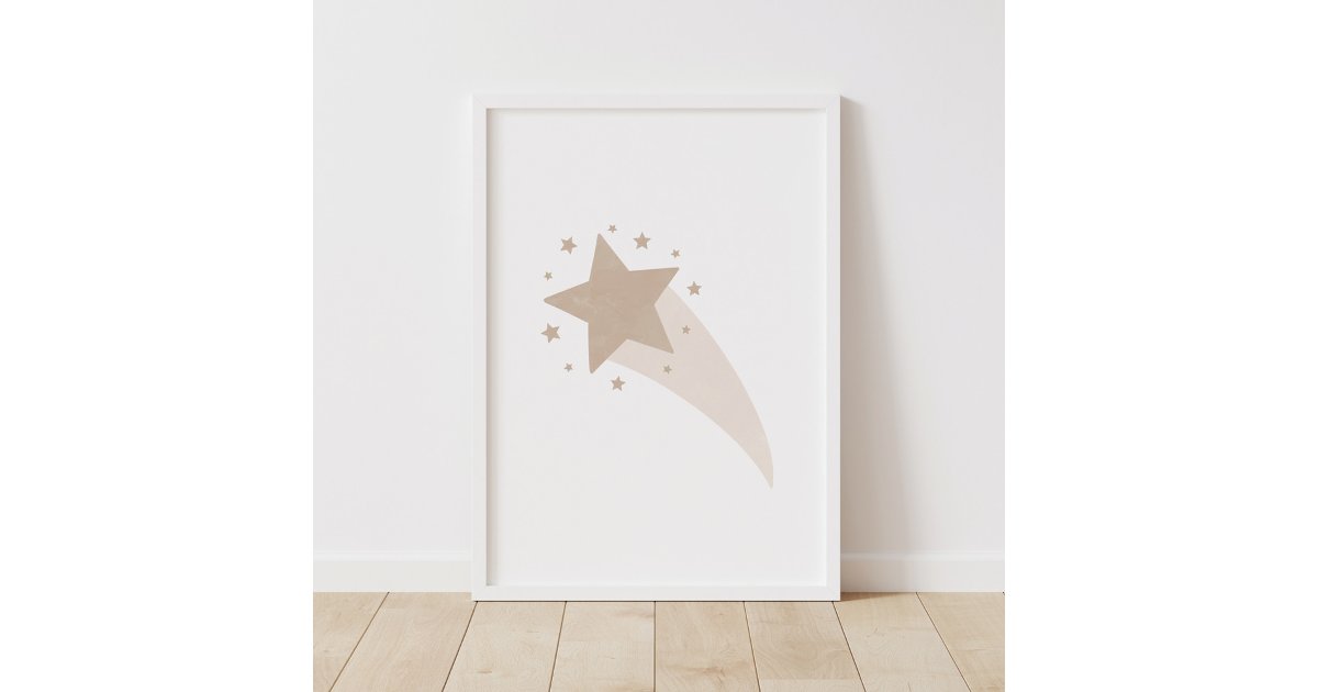 Neutral Shooting Star Outer Space Kids Room Decor | Zazzle