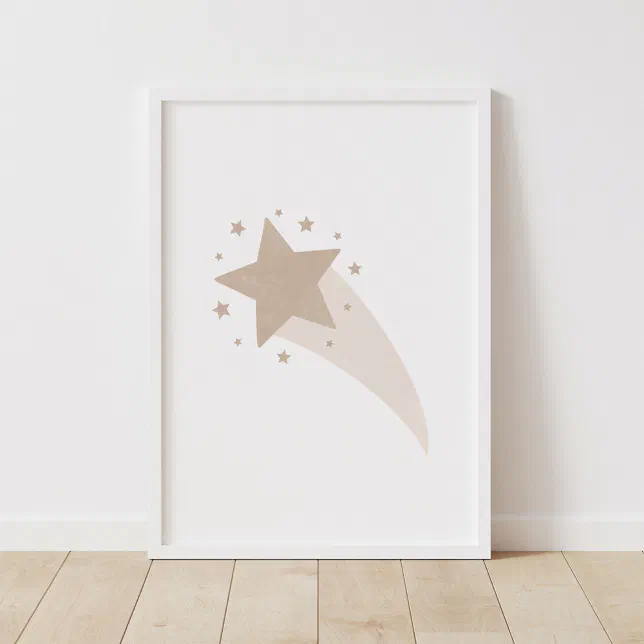 Neutral Shooting Star Outer Space Kids Room Decor | Zazzle