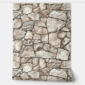 Neutral Stacked Rustic Stone Wallpaper | Zazzle