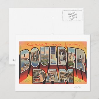 Nevada - Boulder Dam - Large Letter Scenes Postcard | Zazzle