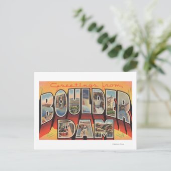 Nevada - Boulder Dam - Large Letter Scenes Postcard | Zazzle
