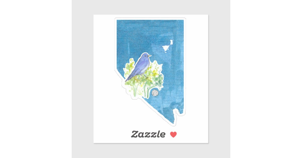 Nevada Mountain Bluebird State Shape Symbols Sticker | Zazzle