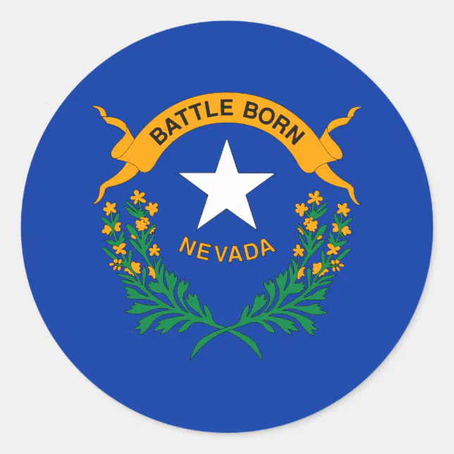 Nevada State Flag Classic Round Sticker | Zazzle