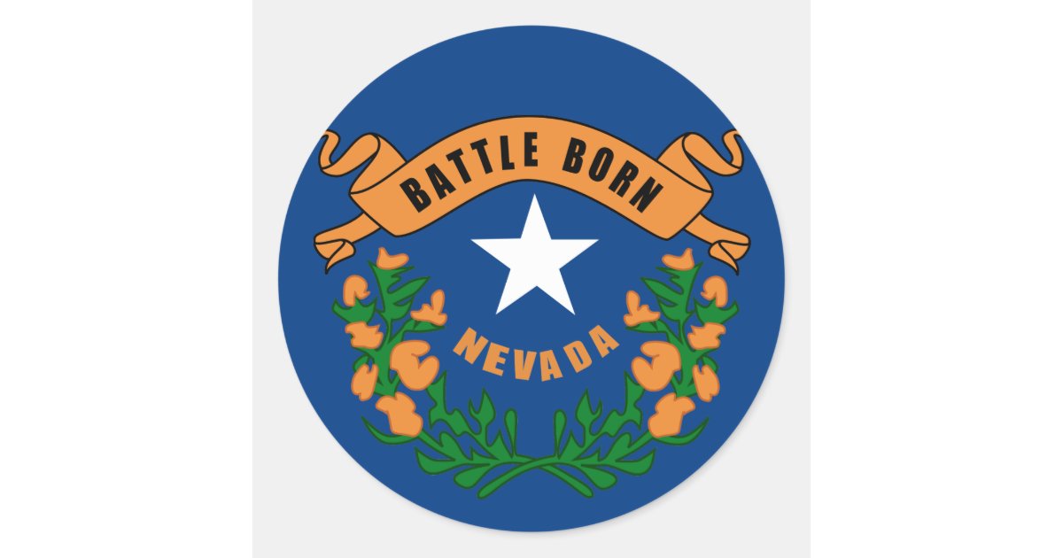 Nevada State Flag Classic Round Sticker | Zazzle