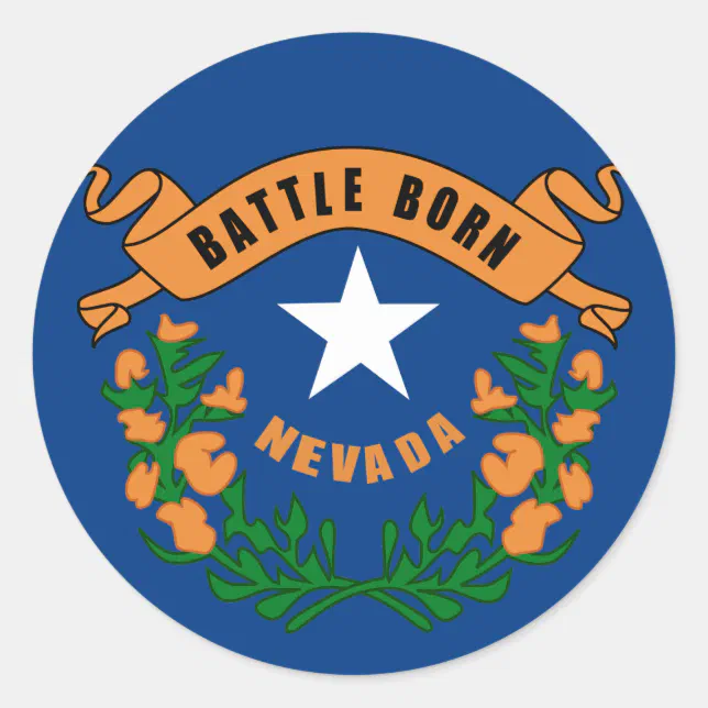 Nevada State Flag Classic Round Sticker | Zazzle