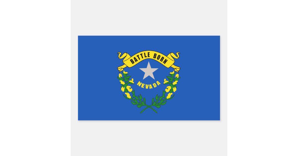 Nevada State Flag Design Rectangular Sticker | Zazzle