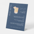 NEVE Navy Signature Drink Wedding Bar Menu Pedestal Sign | Zazzle