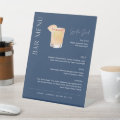 NEVE Navy Signature Drink Wedding Bar Menu Pedestal Sign | Zazzle