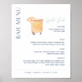 NEVE Navy Signature Drink Wedding Bar Menu Sign | Zazzle