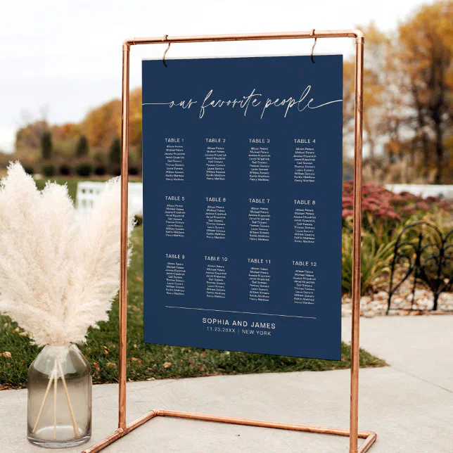 NEVE Wedding Seating Chart Foam Board Sign | Zazzle