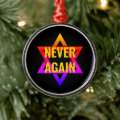 NEVER AGAIN Holocaust YOM HASHOAH Metal Ornament | Zazzle