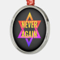 NEVER AGAIN Holocaust YOM HASHOAH Metal Ornament | Zazzle