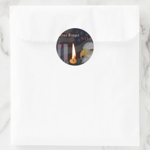 Never Forget 9-11-01 Classic Round Sticker | Zazzle