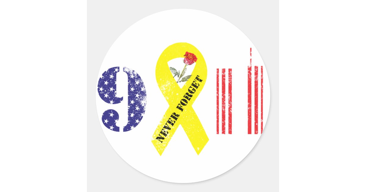 Never Forget 9 11 Classic Round Sticker | Zazzle