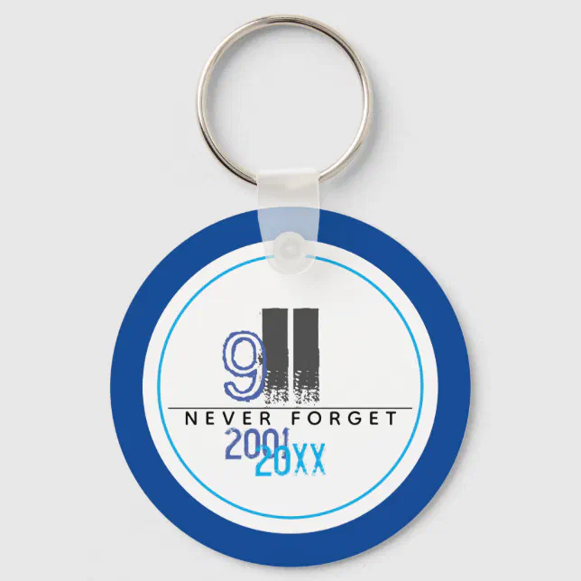 Never Forget Blue 911 World Trade Center Keychain | Zazzle