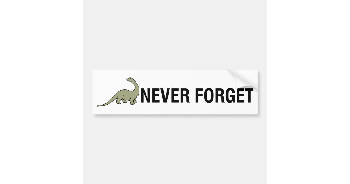 Never Forget Bumper Sticker | Zazzle