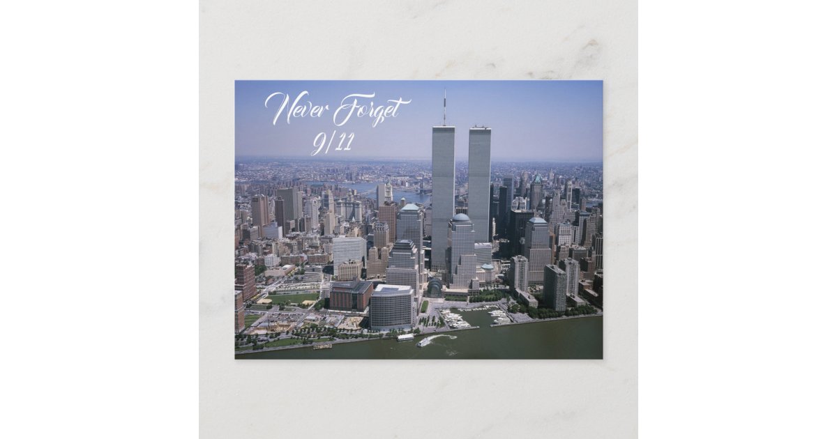 Never Forget, September 11 Twin Towers Remembrance Postcard | Zazzle