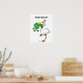Never Give Up Frog Choking Bird Poster | Zazzle
