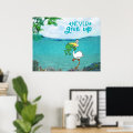 Never Give Up Frog Choking Bird Poster | Zazzle