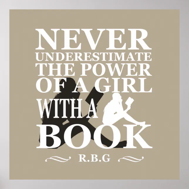 Never underestimate the power of a girl with book poster | Zazzle