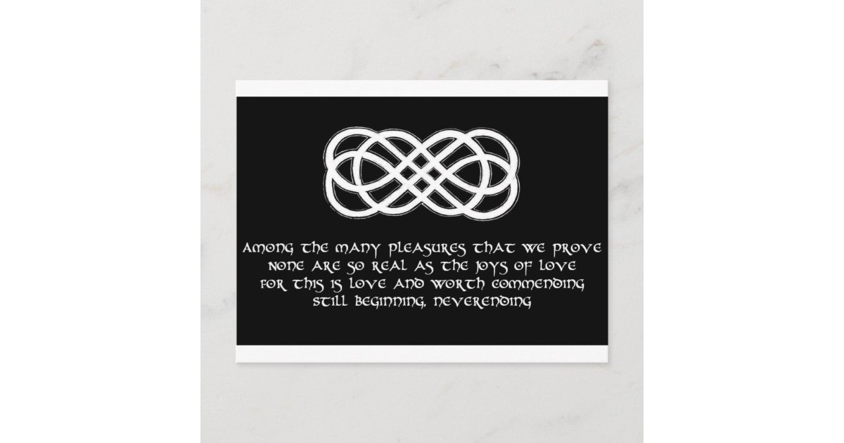 Neverending Celtic Love Knot and poem Postcard | Zazzle