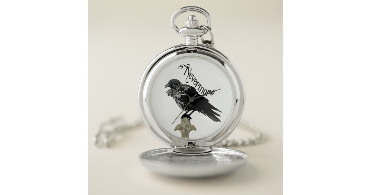 Nevermore Raven Pocket Watch | Zazzle
