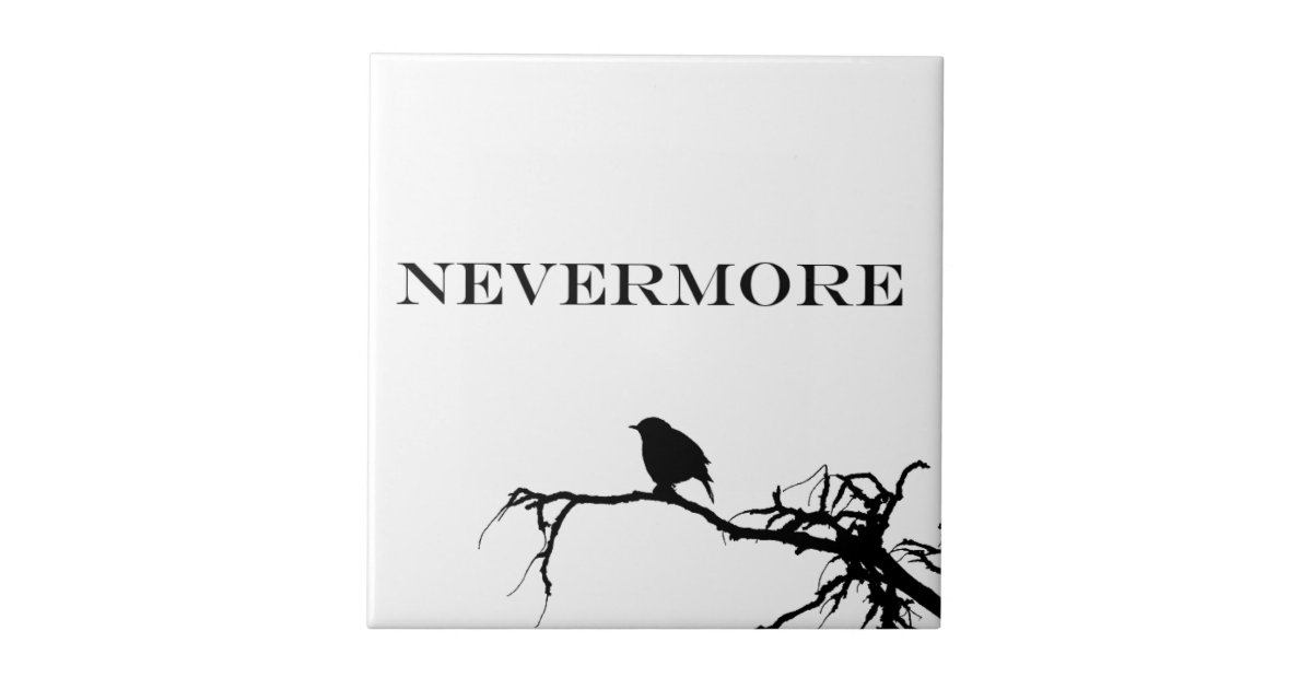Nevermore Raven Poem Edgar Allan Poe Quote Tile | Zazzle