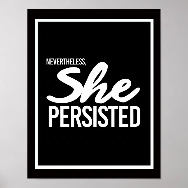 Nevertheless She Persisted - Elizabeth Warren -- Poster | Zazzle