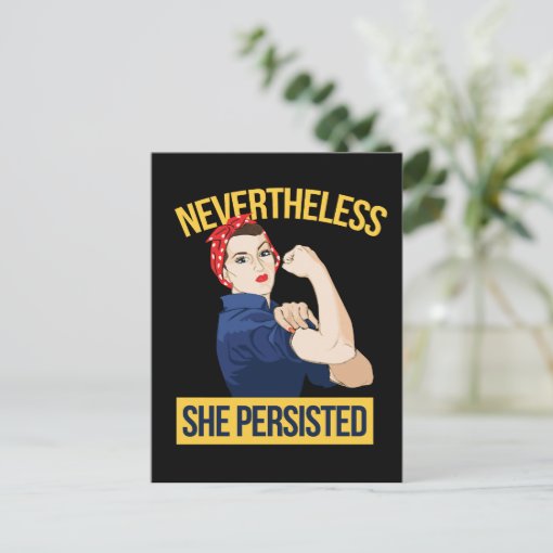 nevertheless she persisted postcard | Zazzle