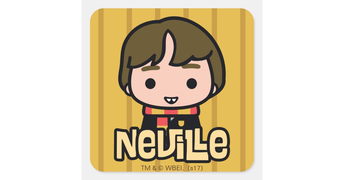 Neville Longbottom Cartoon Character Art Square Sticker | Zazzle