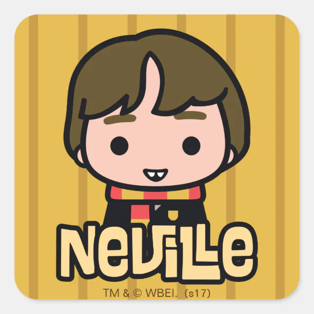 Neville Longbottom Cartoon Character Art Square Sticker | Zazzle