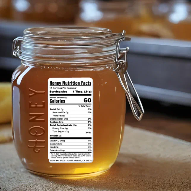NEW 2020-21 FDA Compliant Nutrition Honey Label | Zazzle