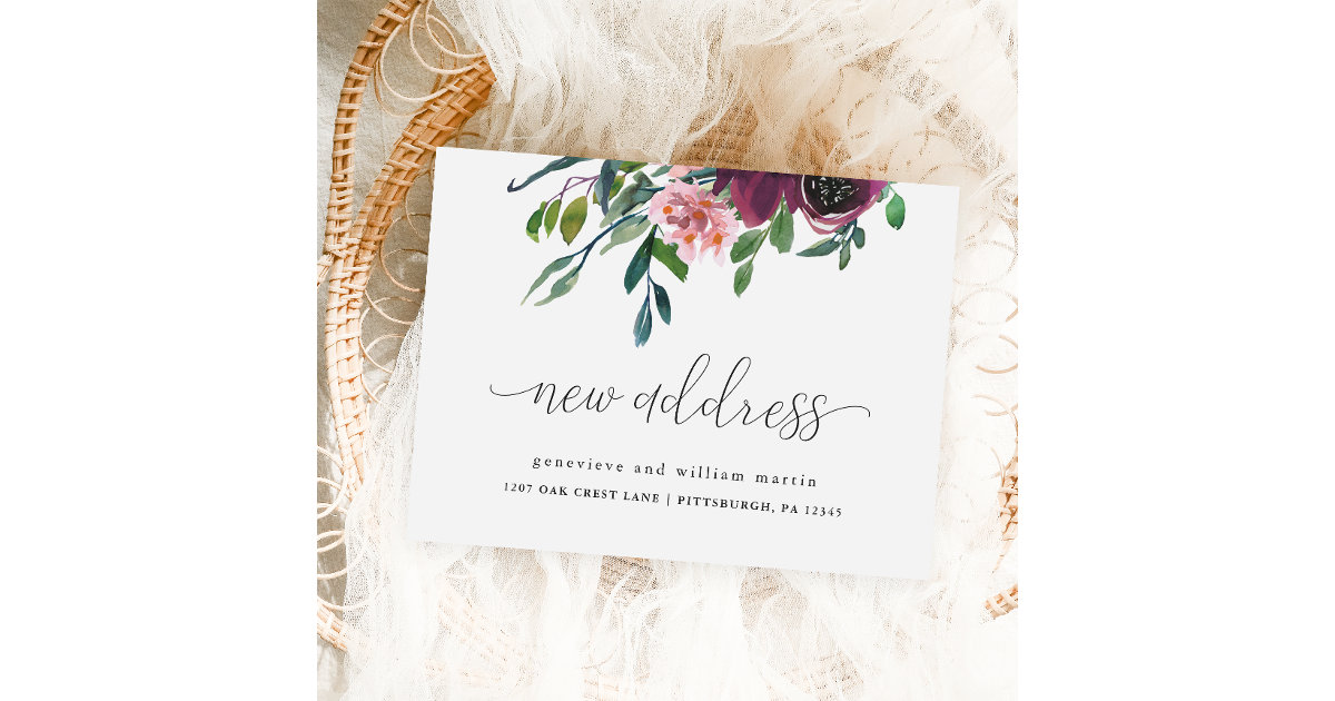 New Address Calligraphy Change of Address Moving Announcement Postcard ...