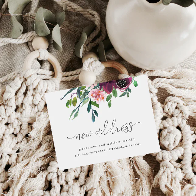 New Address Calligraphy Change of Address Moving Announcement Postcard ...