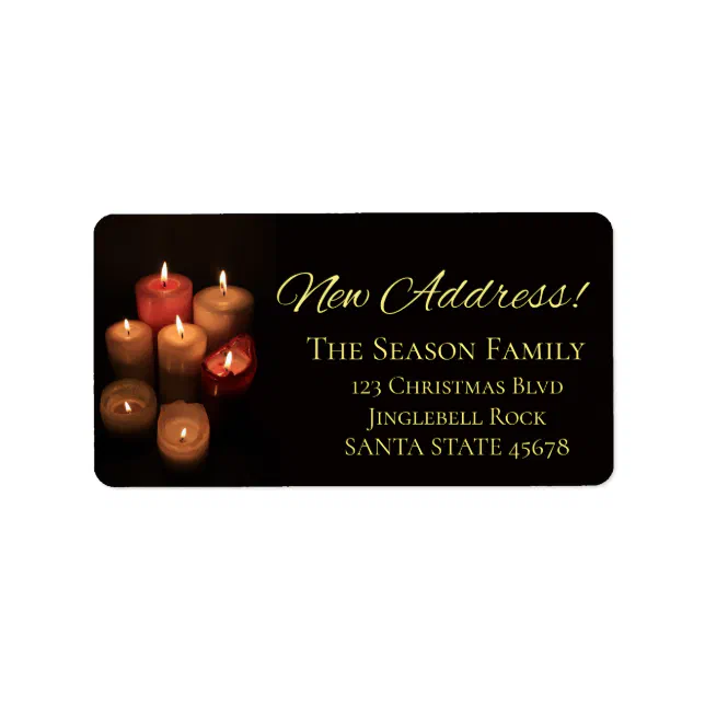 New Address Candles Christmas label | Zazzle