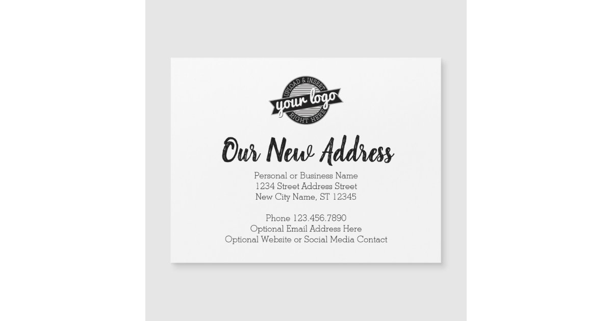 New Address Change with Business Logo | Zazzle
