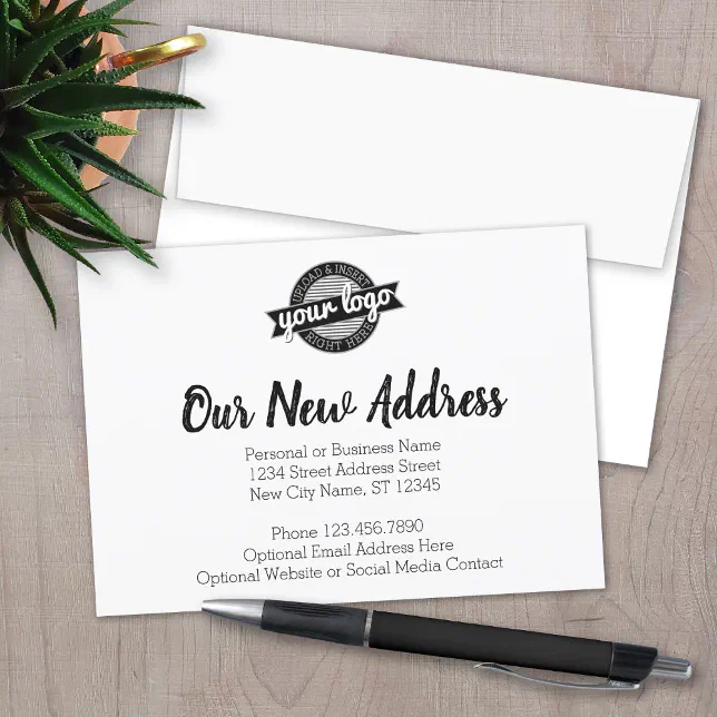 New Address Change with Business Logo Announcement | Zazzle